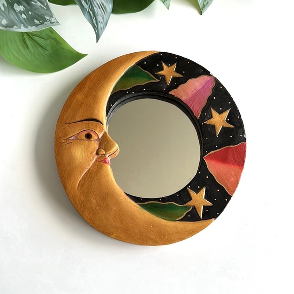 Vintage | Wall Decor | Vintage Carved Wood Crescent Moon Star Hanging ...